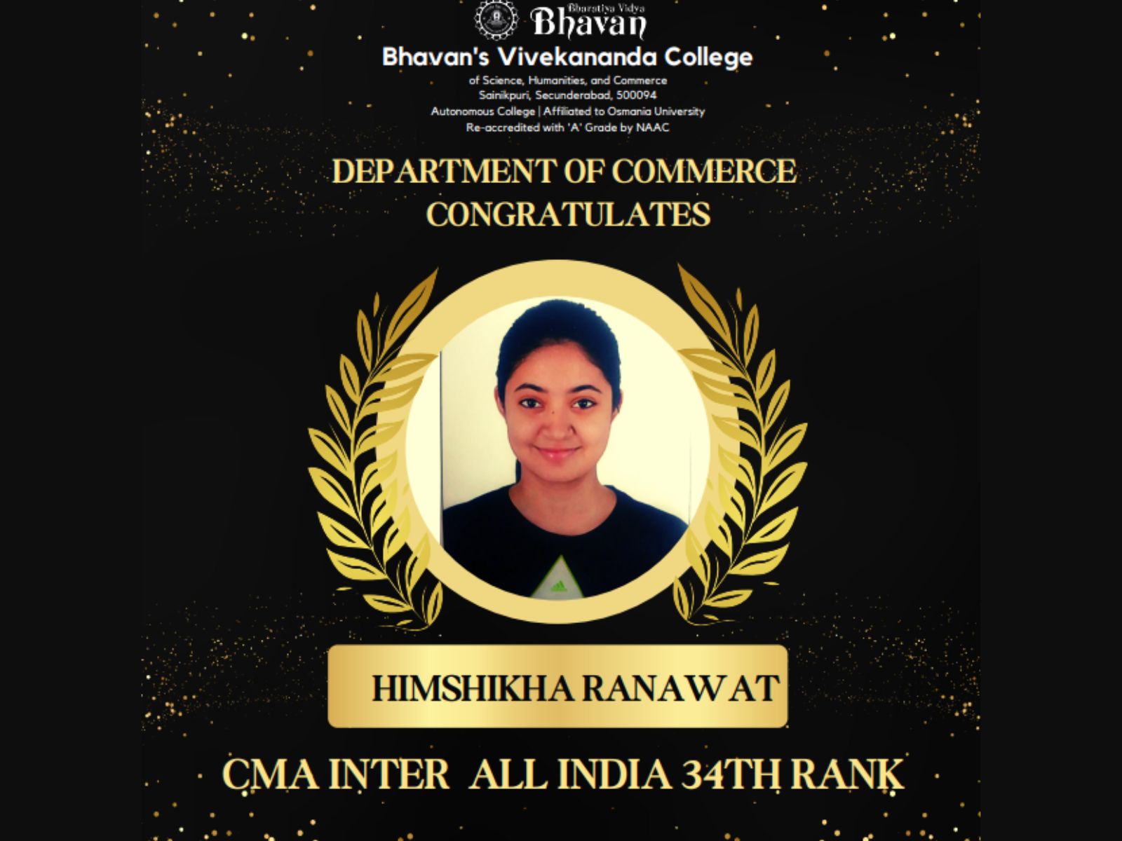 Bhavans Vivekananda College Logo Bhavan's Vivekananda College